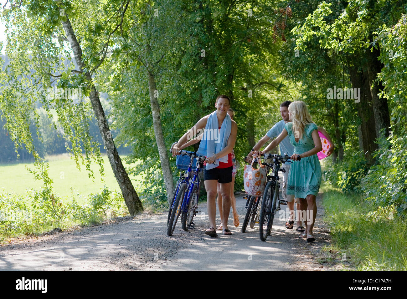 Cycling on rural roads hi-res stock photography and images - Alamy