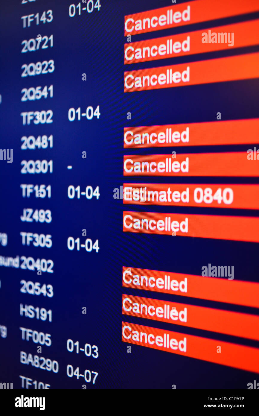 Flight information at airport Stock Photo - Alamy