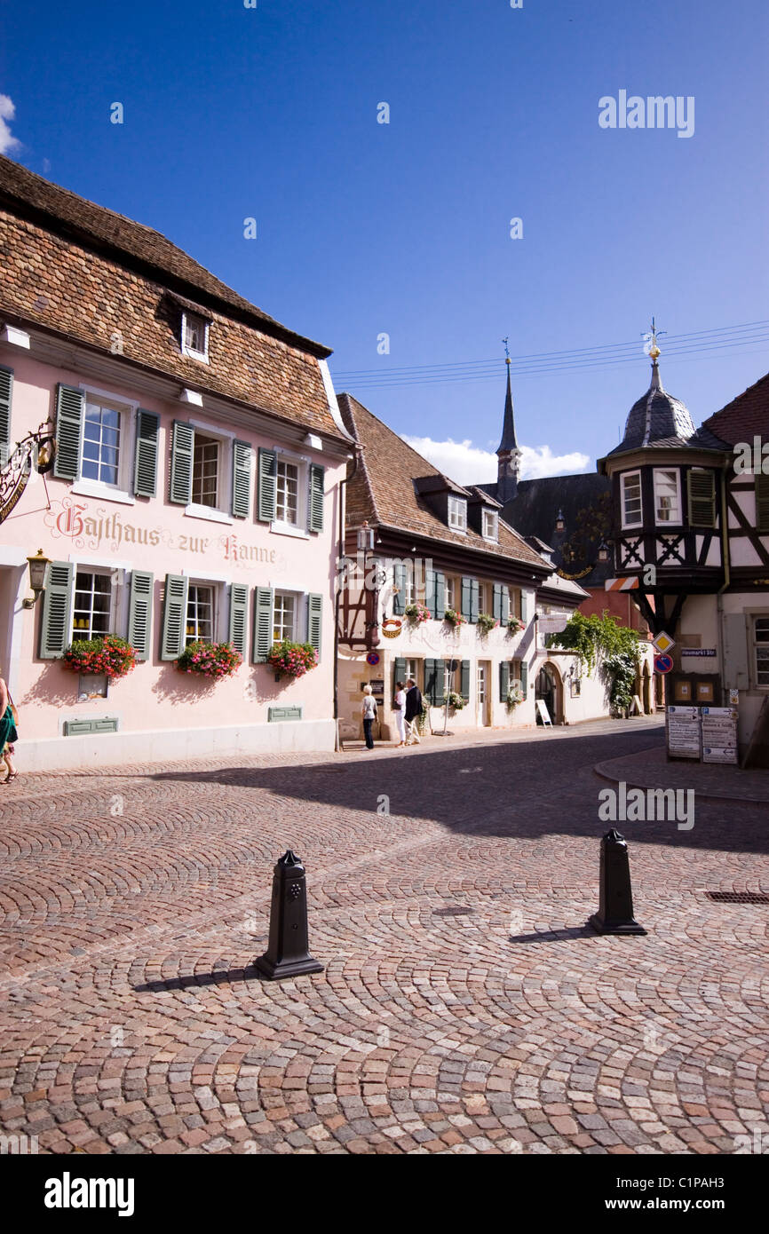 Germany, Deidesheim, view of buildings with historic town hall Stock ...