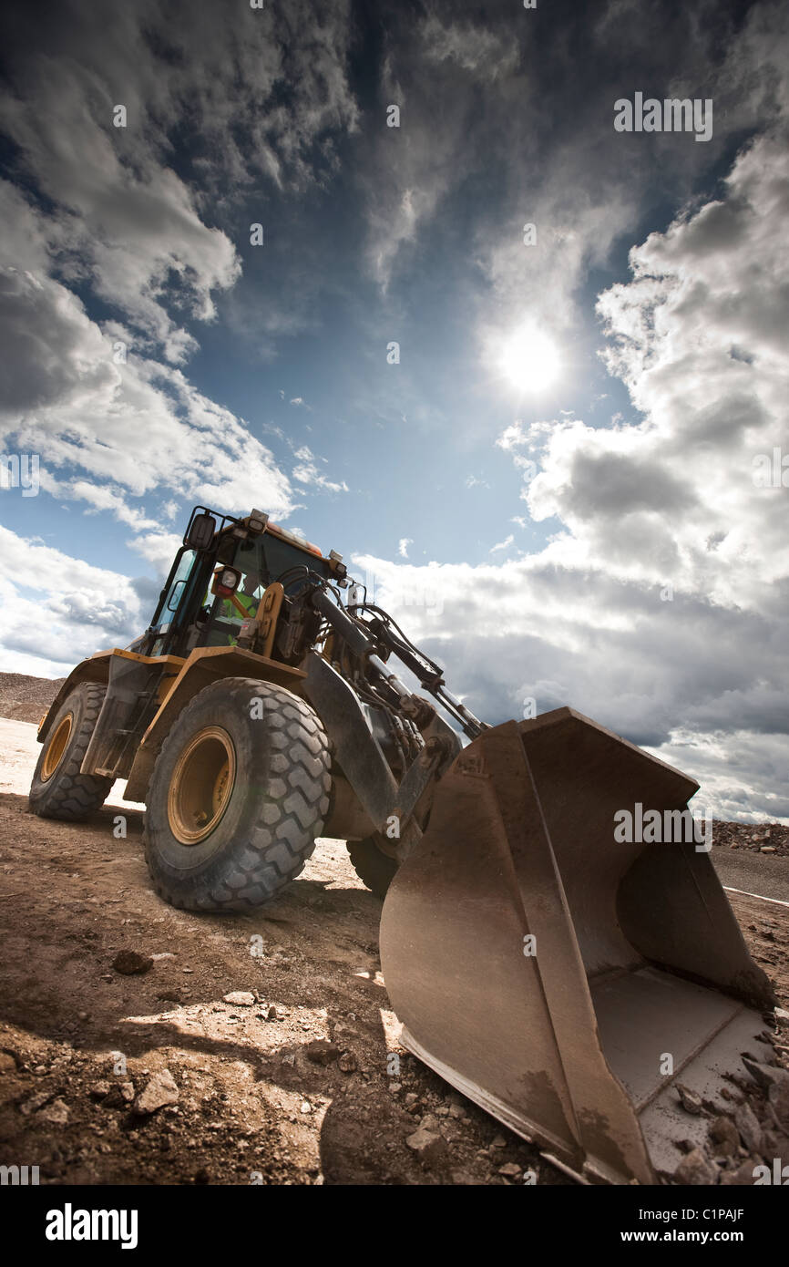 Low angle view of bulldozer Stock Photo - Alamy