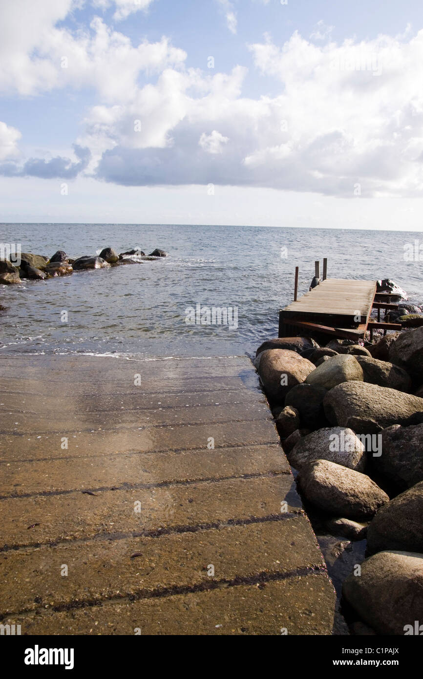 Germany, Fehmarn, jetty on waterfront Stock Photo - Alamy
