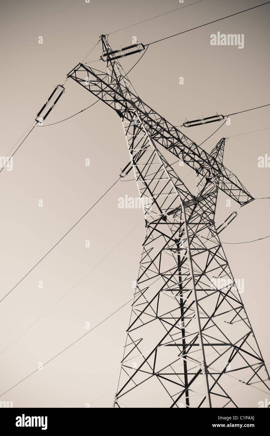 Pylon and transmission power line Stock Photo - Alamy