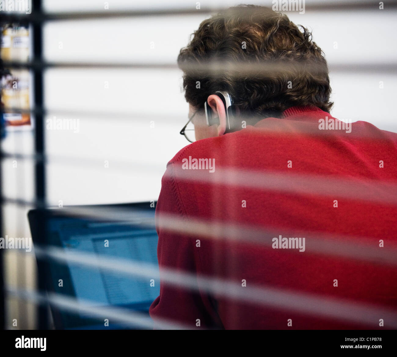 Man Computer Office Back View High Resolution Stock Photography and ...