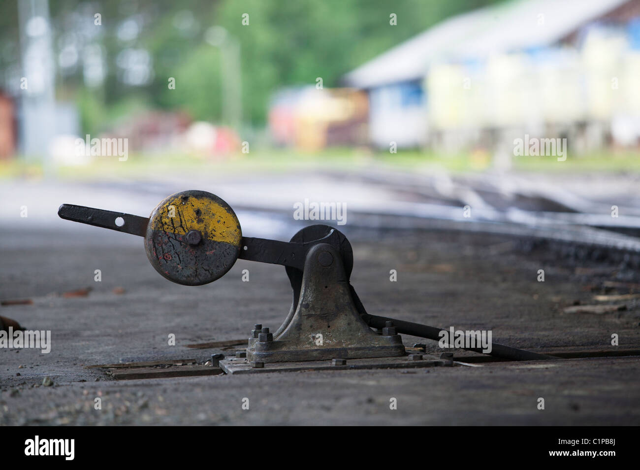 Lever by railroad Stock Photo - Alamy