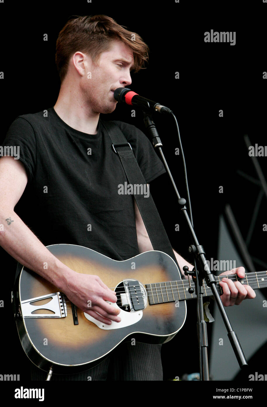 Charlie Waller of The Rumble Strips performing at The Lovebox Weekender ...