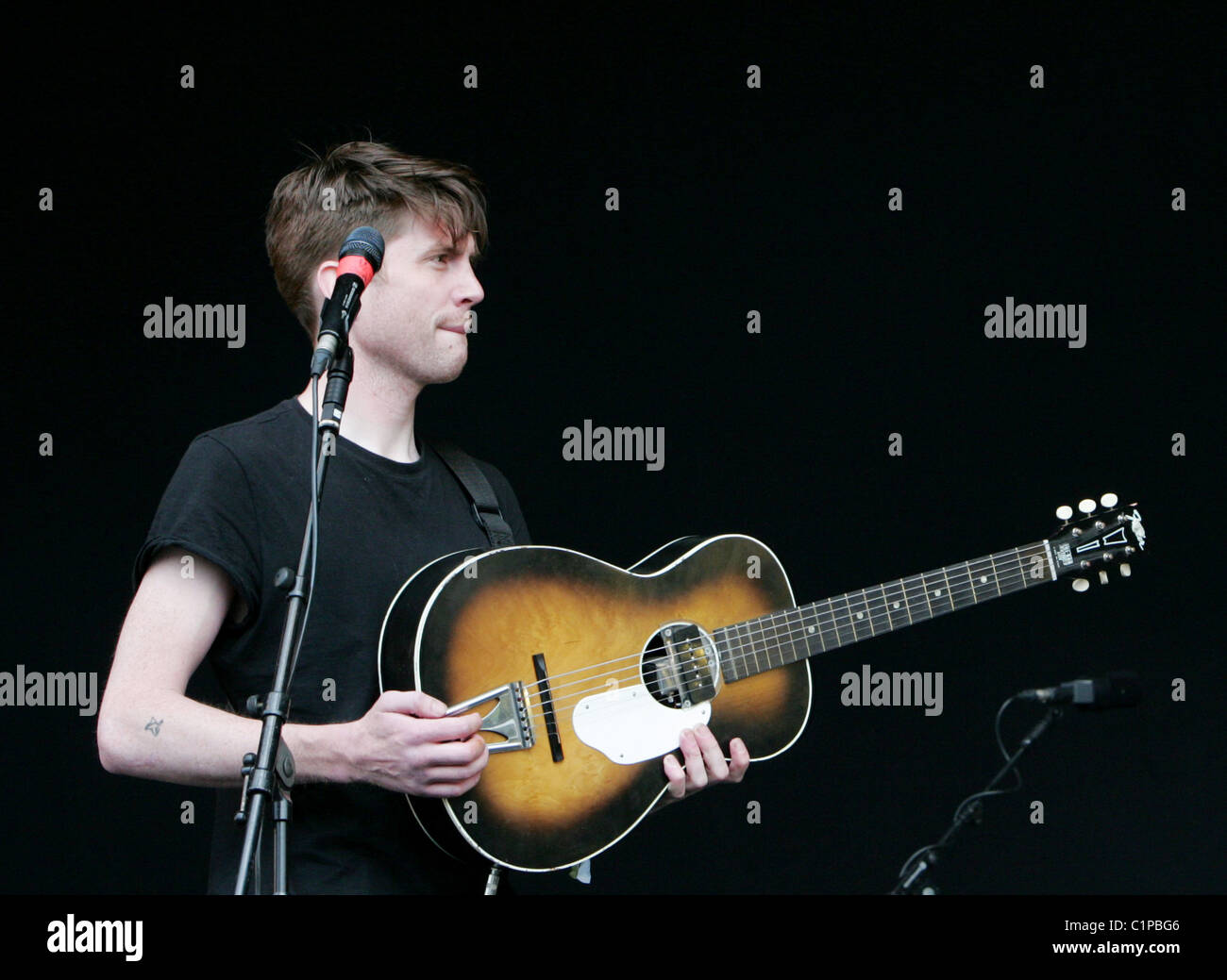 Charlie Waller of The Rumble Strips performing at The Lovebox Weekender ...