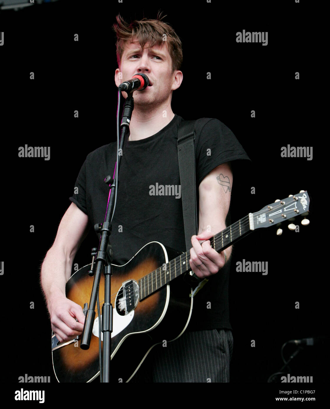 Charlie Waller of The Rumble Strips performing at The Lovebox Weekender ...