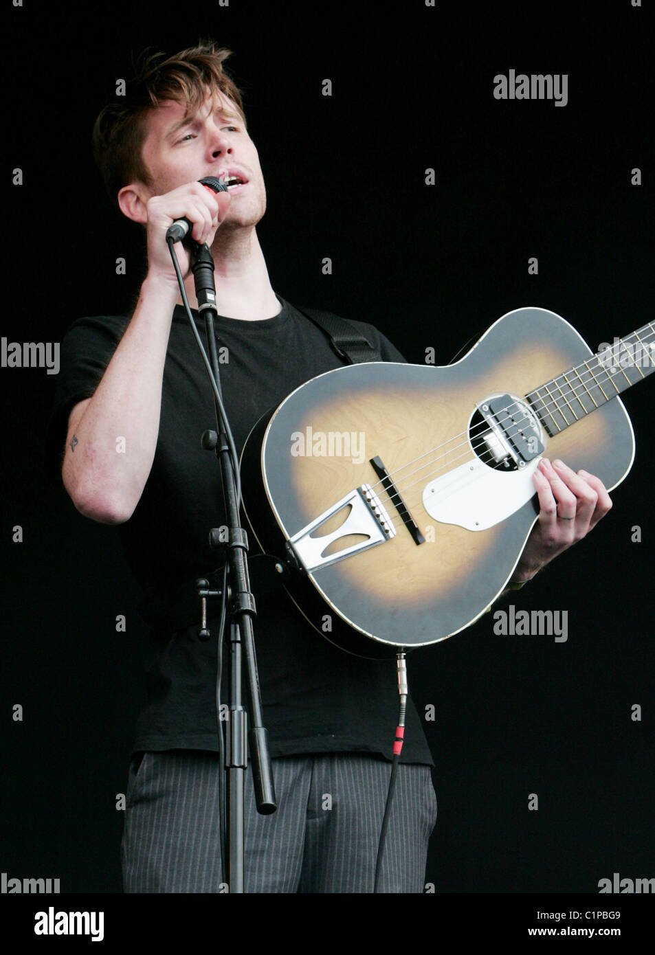 Charlie Waller of The Rumble Strips performing at The Lovebox Weekender ...