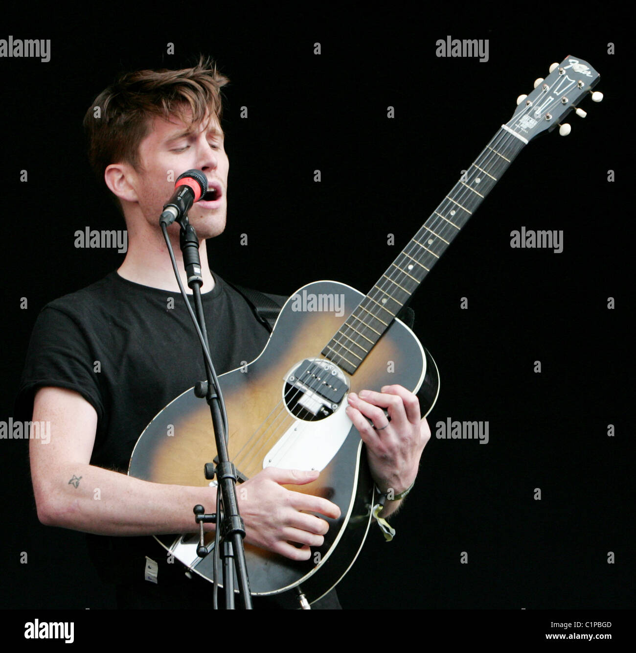 Charlie Waller of The Rumble Strips performing at The Lovebox Weekender ...