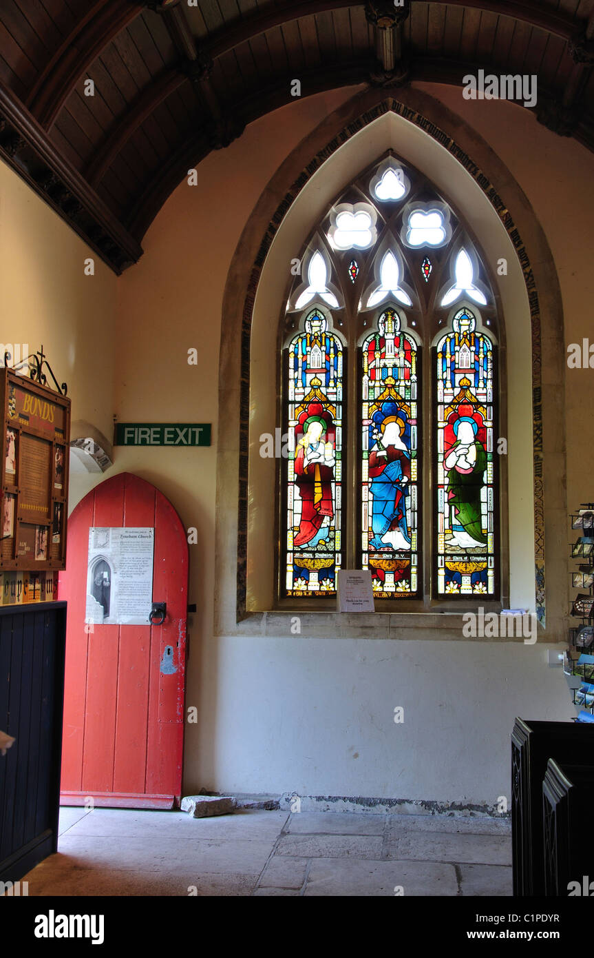 The inside of the village church at Tyneham, on the Lulworth Ranges ...