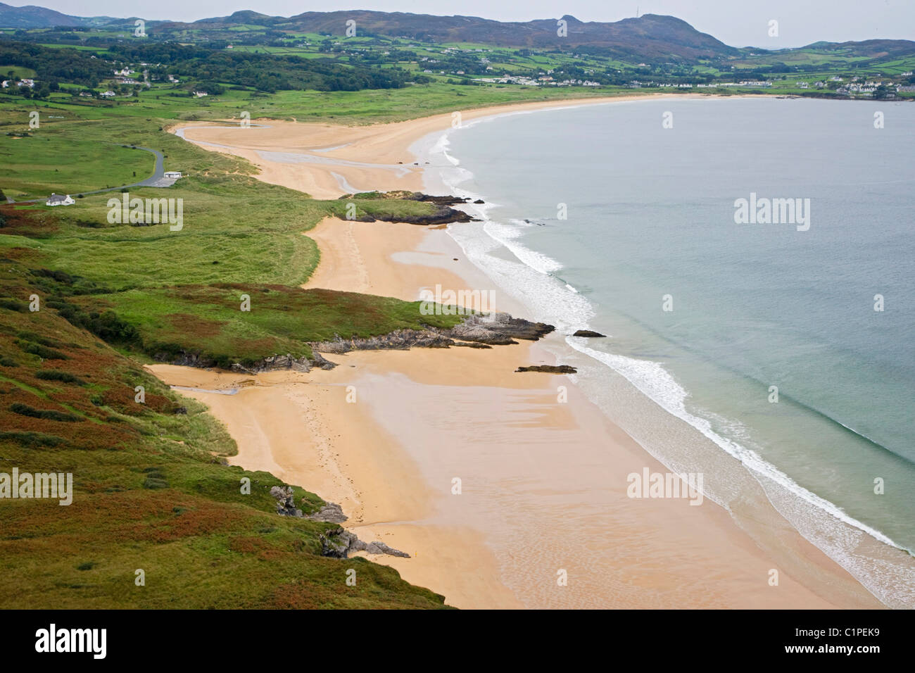 Republic of Ireland, Fanad Peninsula, Portsalon beach and lush ...