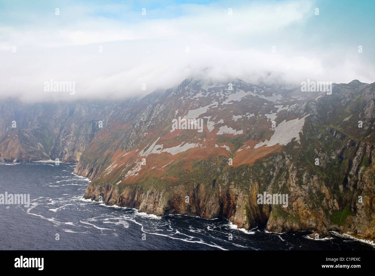Republic of Ireland, County Donegal, Slieve League, low cloud over ...