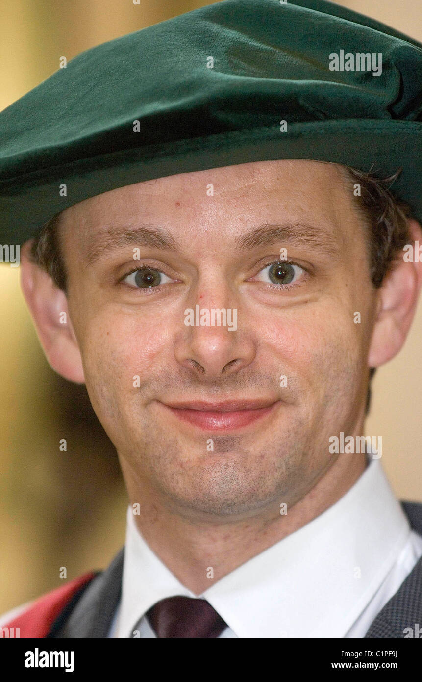 The actor Michael Sheen receiving an Honorary Fellowship from Swansea ...