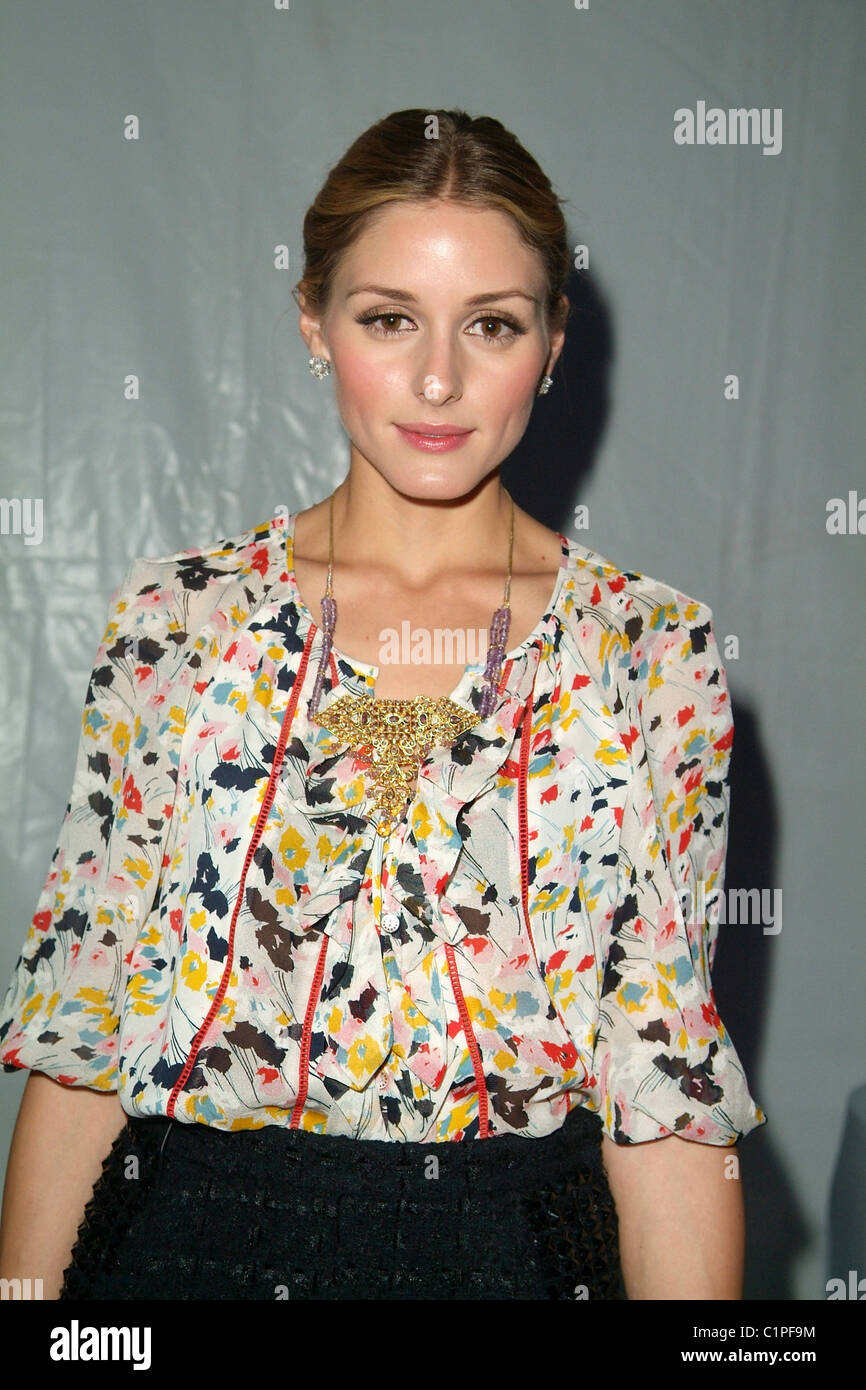 TV personality Olivia Palermo backstage Mercedes-Benz Fashion Week Swim ...