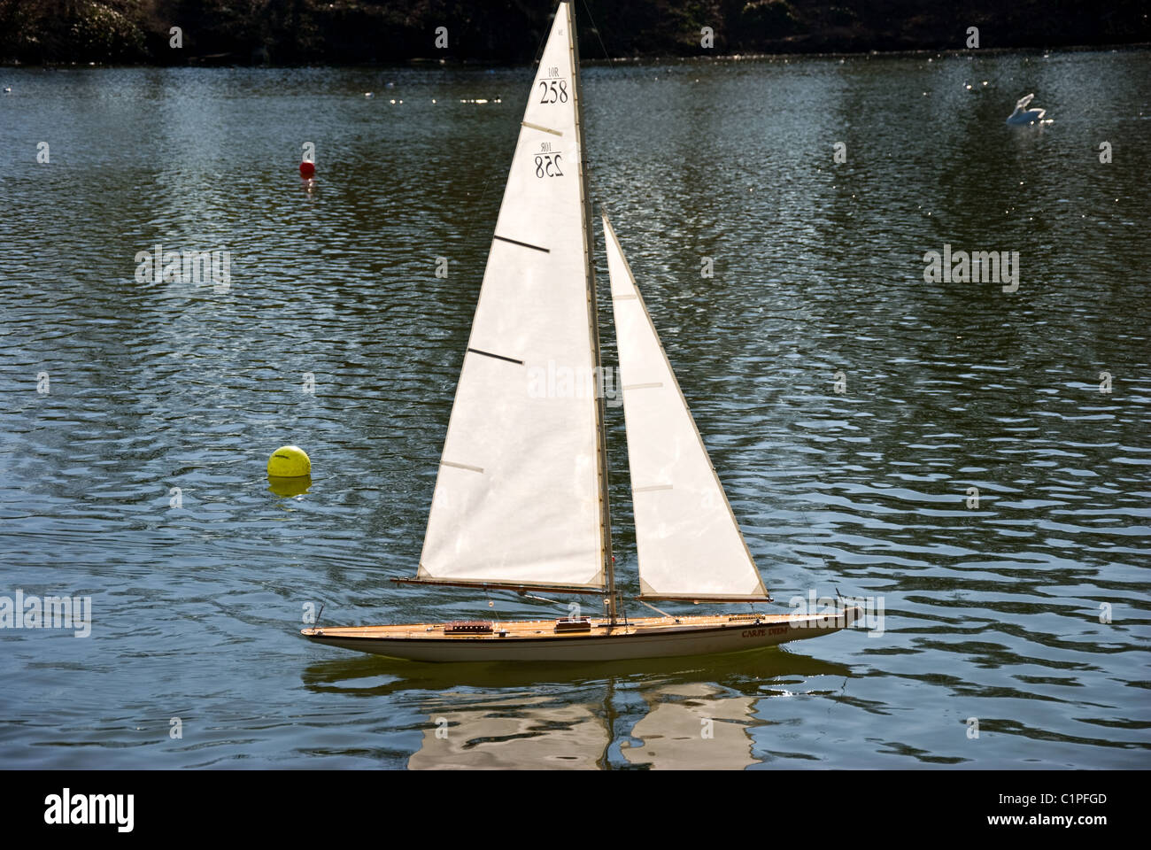 Model yachts on a boating lake Stock Photo - Alamy
