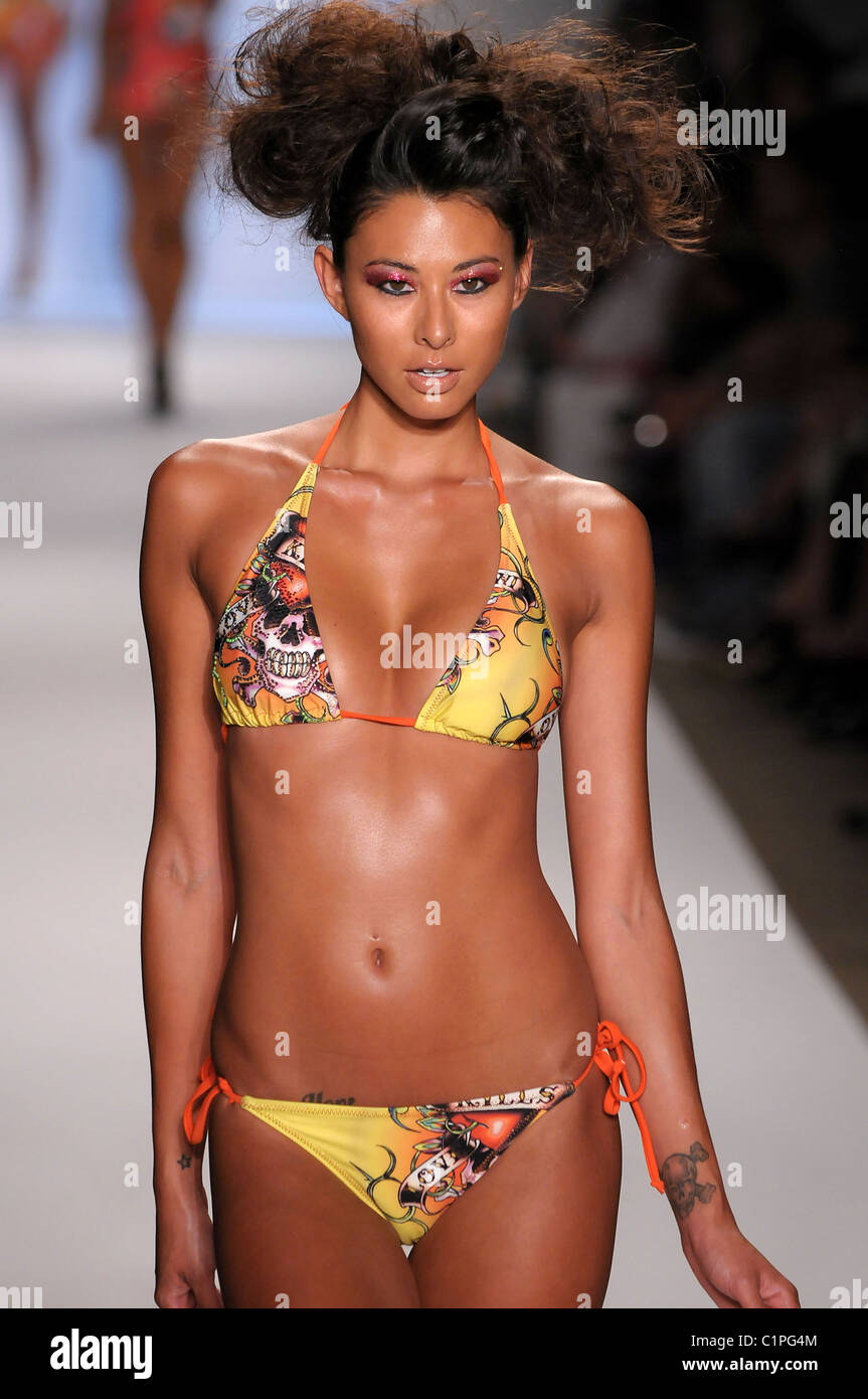 Model Mercedes-Benz Fashion Week Swim - Ed Hardy - Runway Miami Beach, Florida - 18.07.09 Stock ...