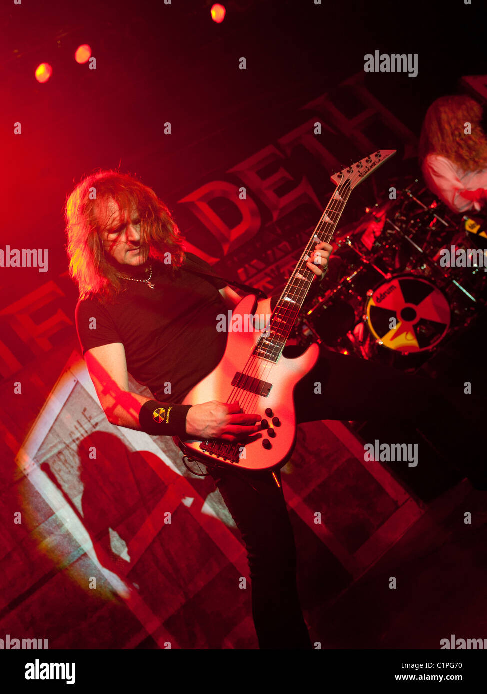 Members of the Megadeth Band perform on the concert in Budapest ...