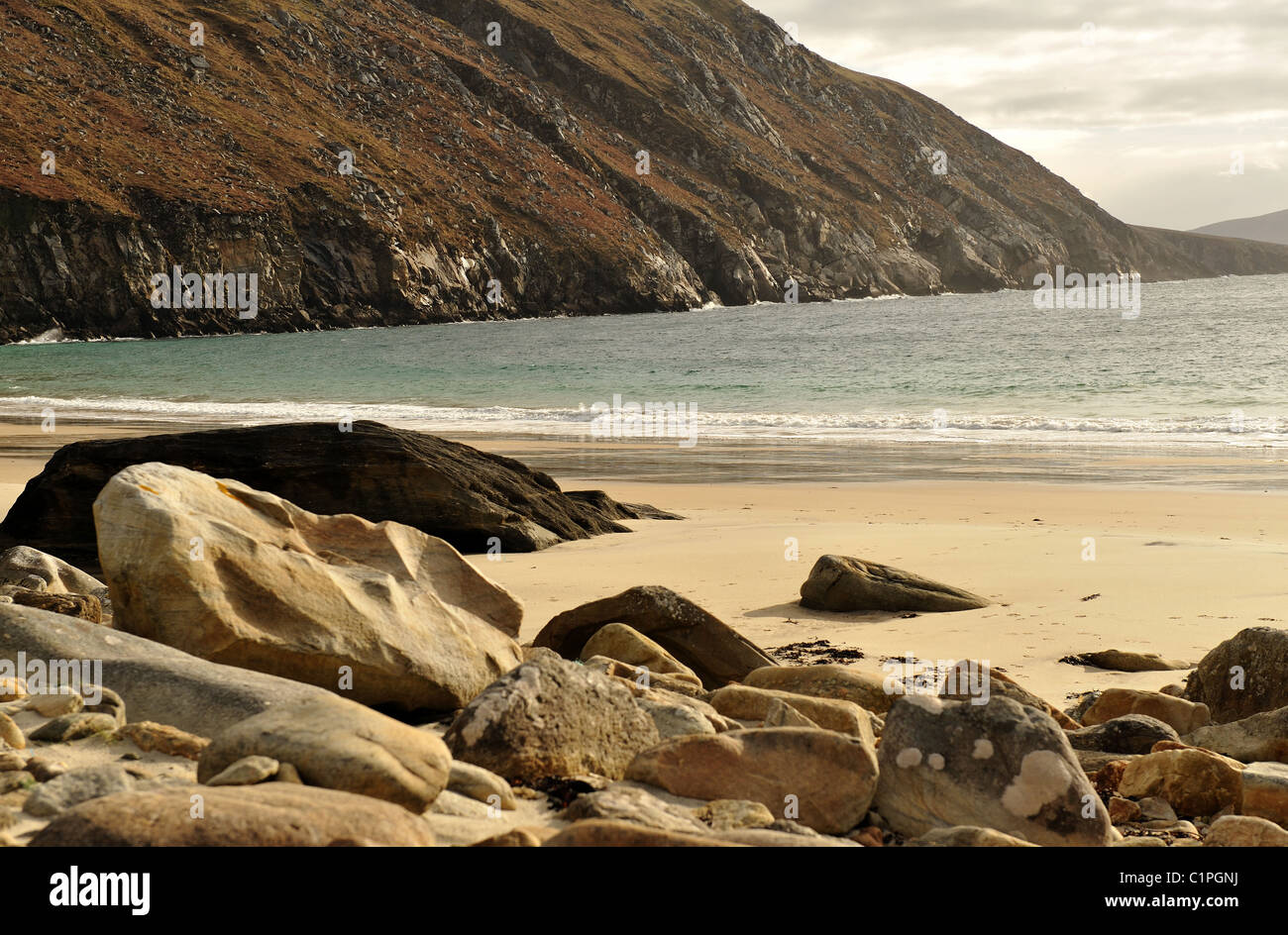 The attractive sandy beach in the west Co. Mayo Stock Photo - Alamy