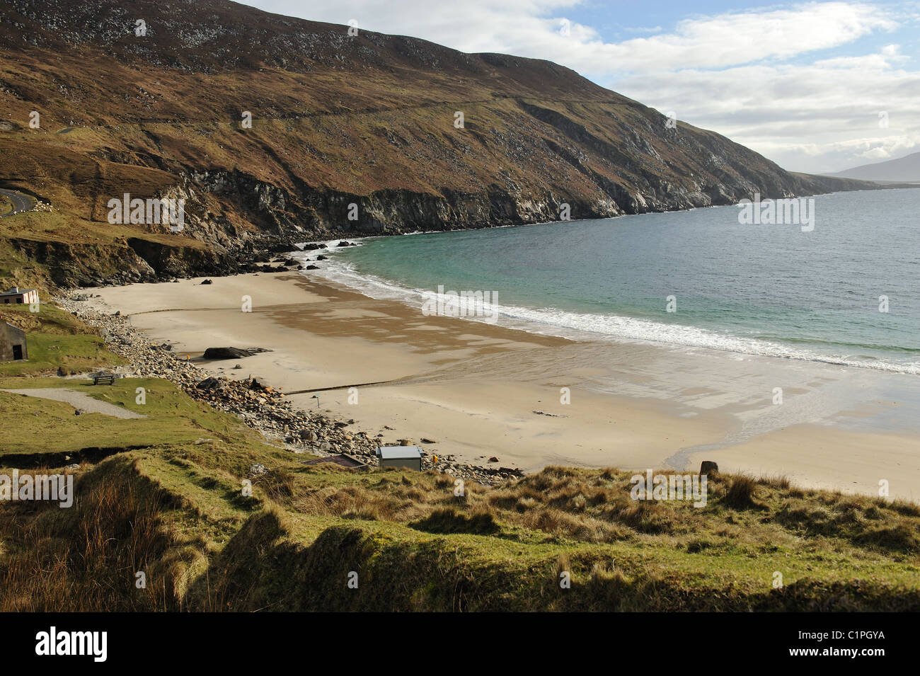 The attractive sandy beach in the west Co. Mayo Stock Photo - Alamy
