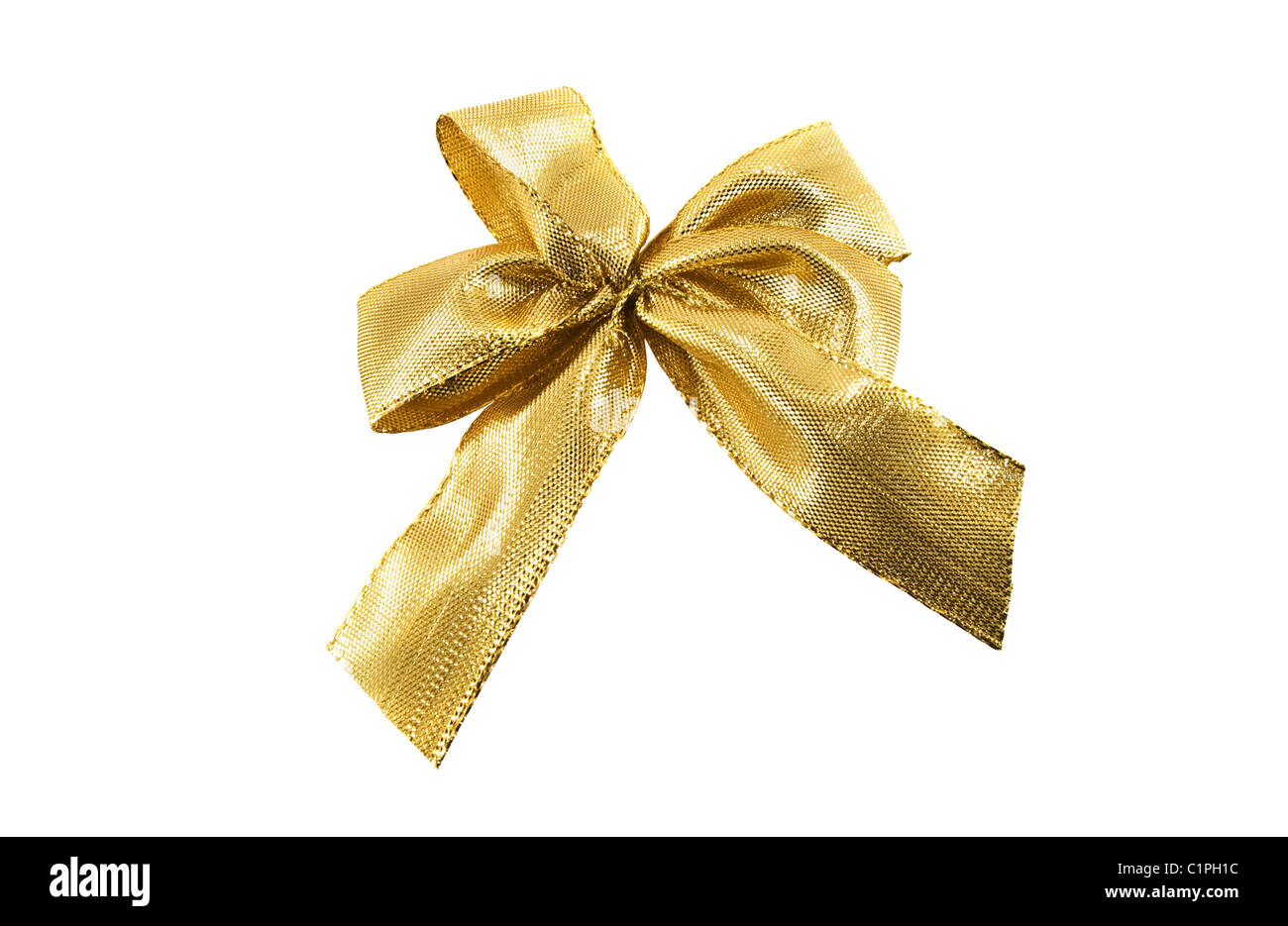 Gold ribbon bow isolated hi-res stock photography and images - Alamy