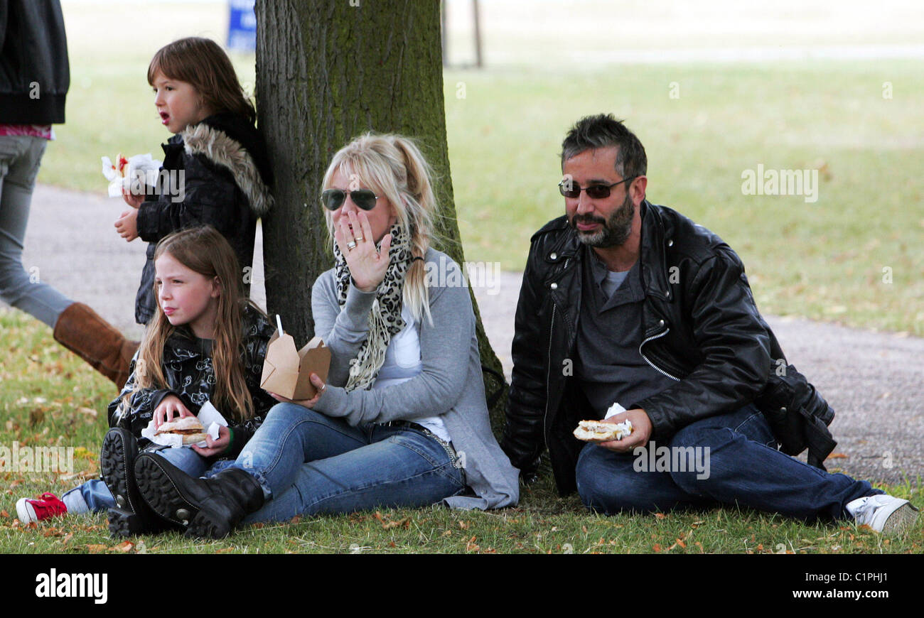 British Comedian, David Baddiel has a picnic with his partner, Mor a ...