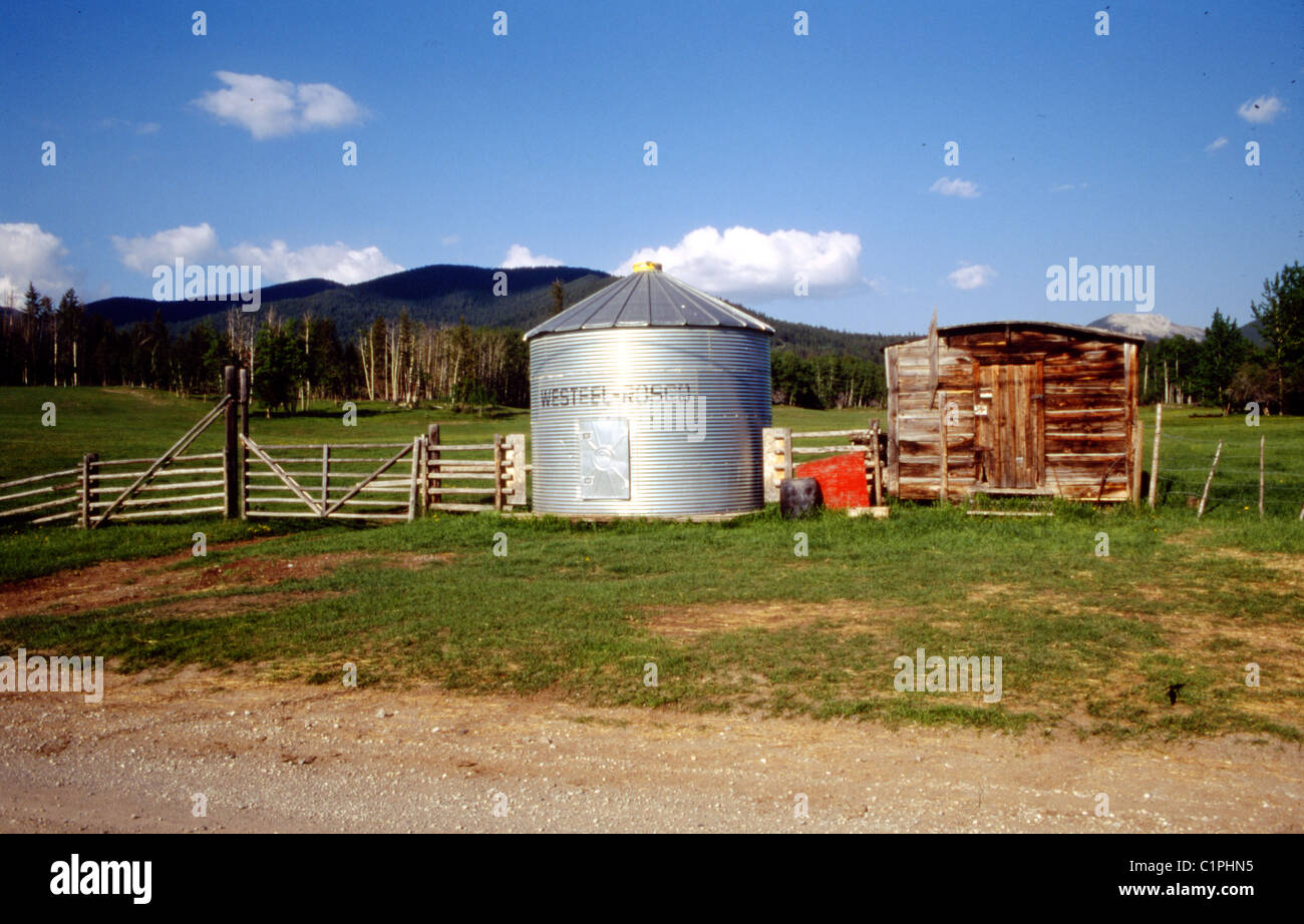 Metal storage container by field Stock Photo - Alamy