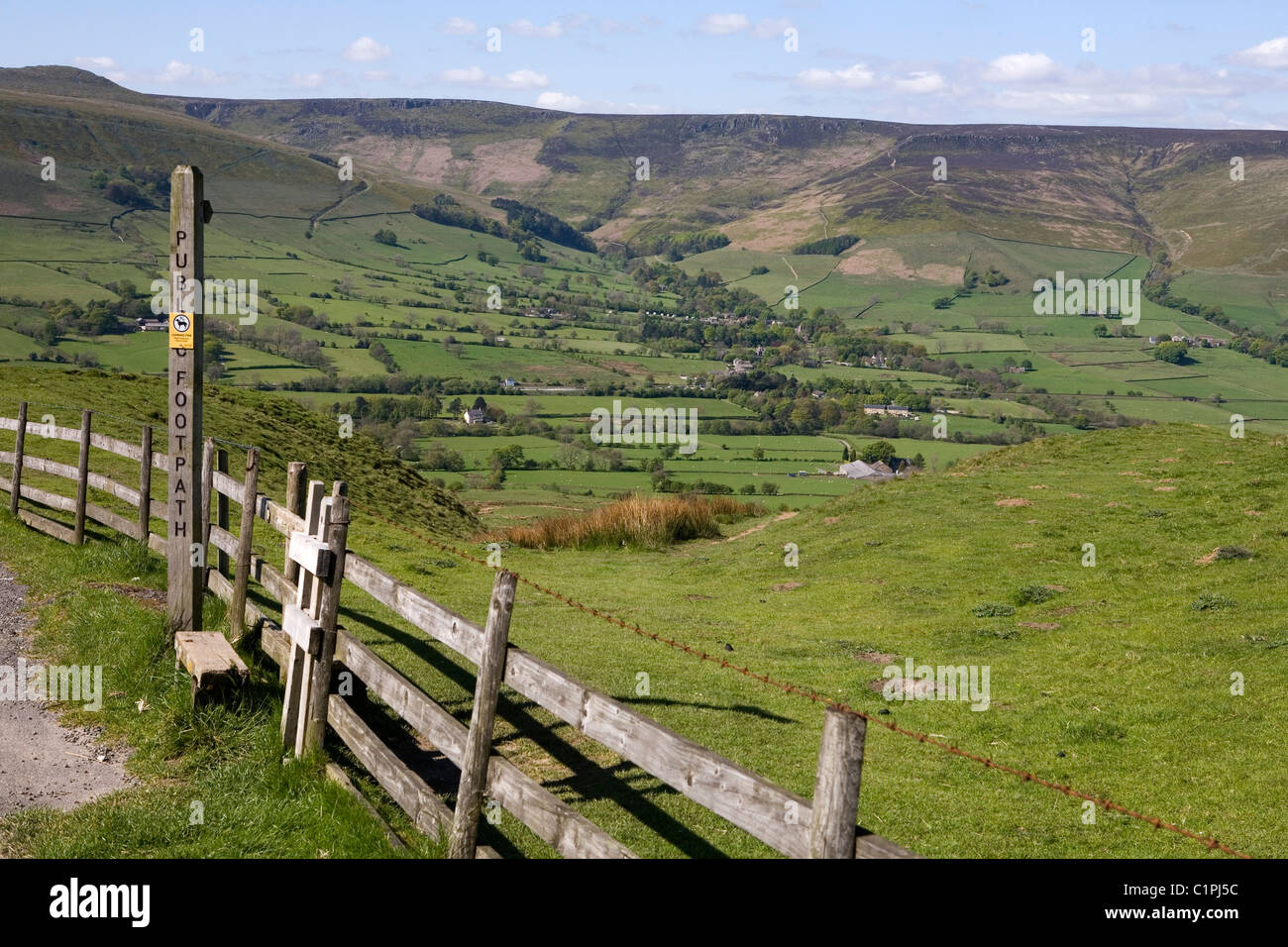 England, Derbyshire, Peak District National Park, Edale valley Stock ...