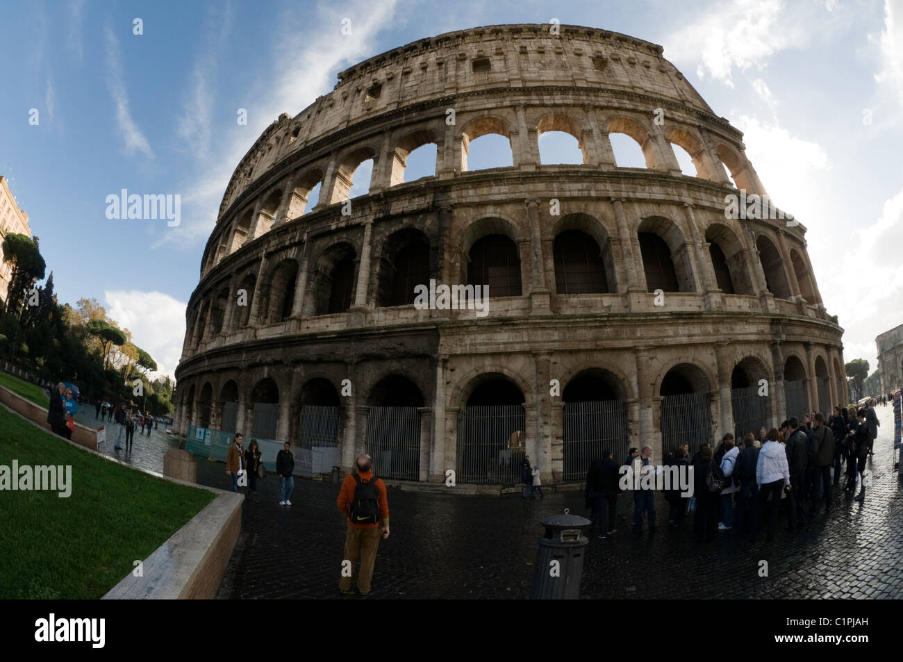 View of the Colosseum in the centre of the city of Rome, Italy Stock ...