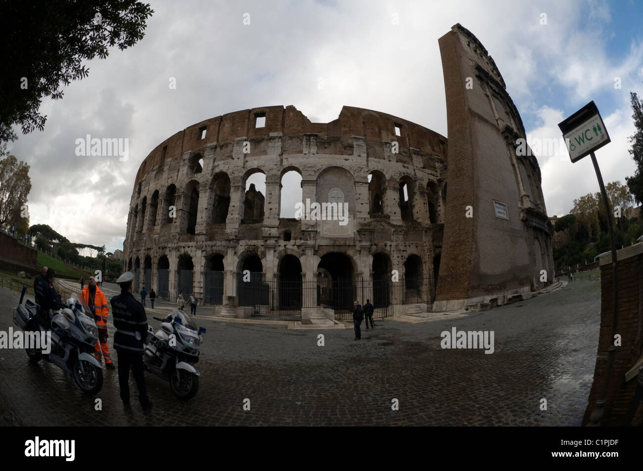 View of the Colosseum in the centre of the city of Rome, Italy Stock ...