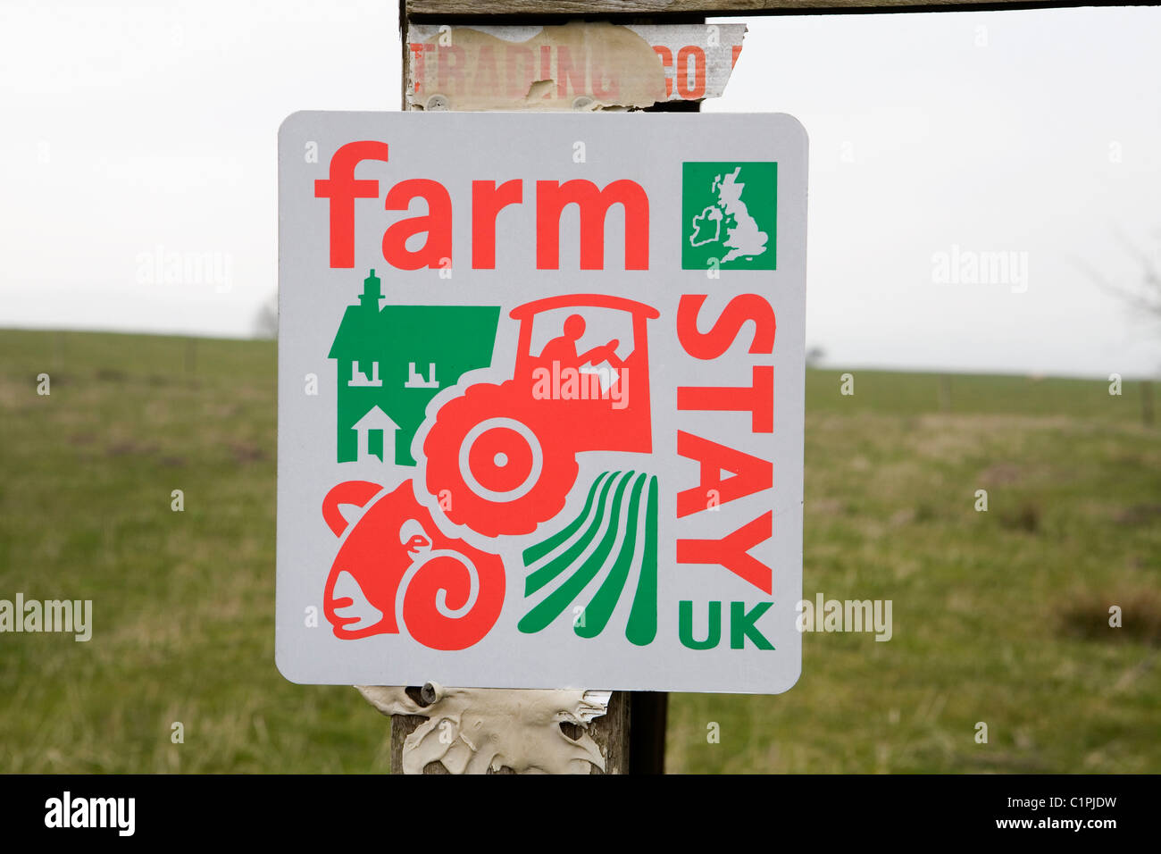 England, Derbyshire, Peak District National Park, sign advertising ...