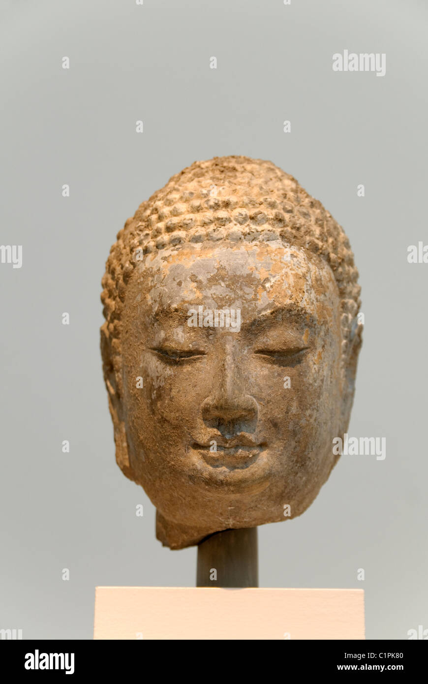Head of a Buddha, ca. 570; Northern Qi dynasty Stock Photo - Alamy