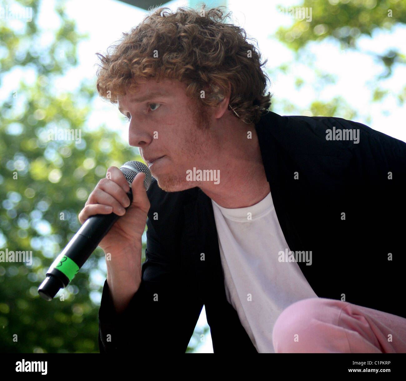 Andrew Wallach of Chester French performs at Central Park's Summerstage ...