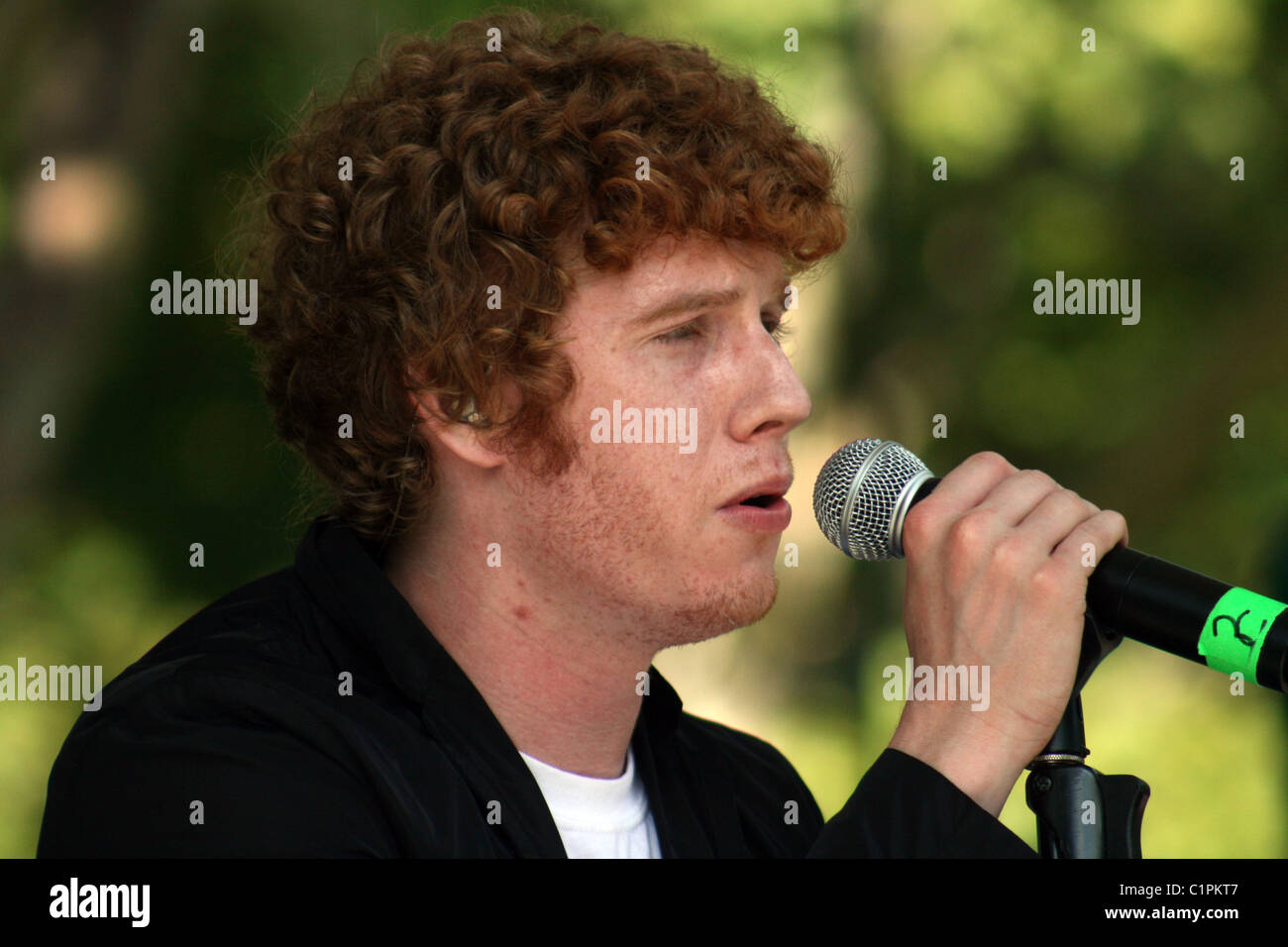 Andrew Wallach of Chester French performs at Central Park's Summerstage ...