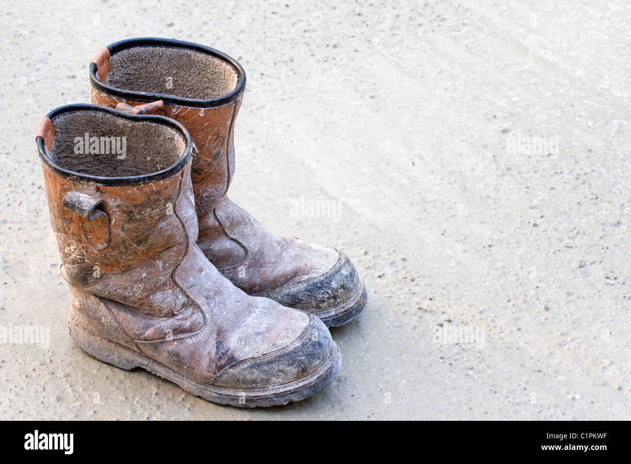 Pair old work boots hi-res stock photography and images - Alamy