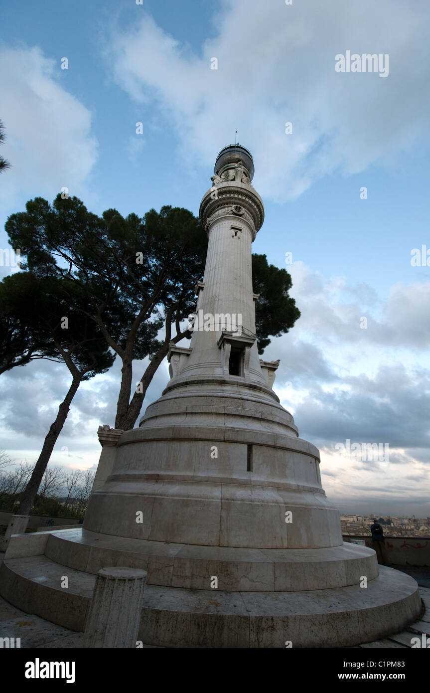 Janiculum Lighthouse in Rome, Italy, at sunset Stock Photo - Alamy