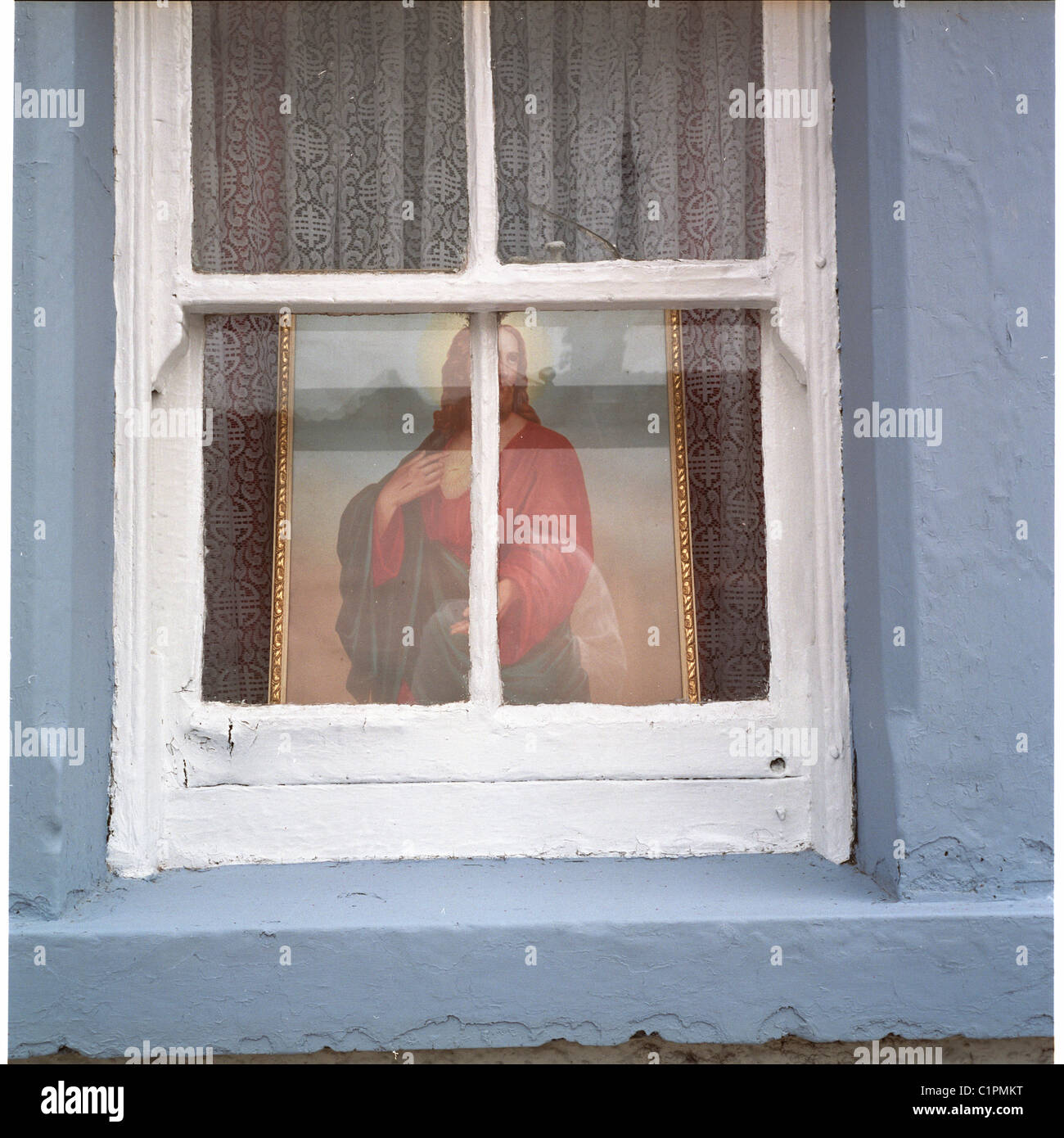 Republic of Ireland, County Cork, Midleton, painting of Jesus Christ ...