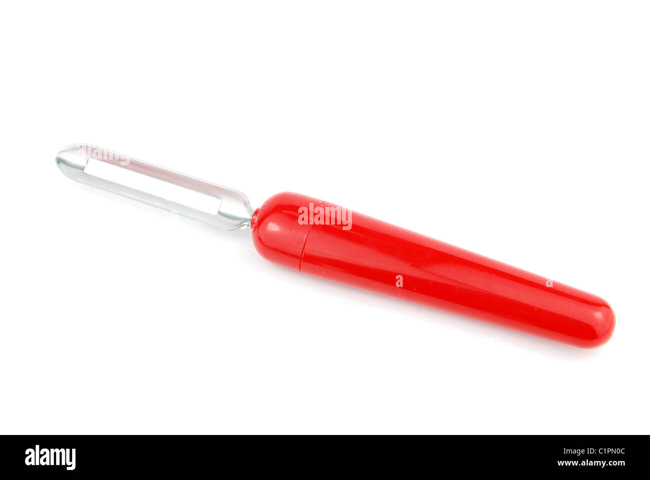 Red peeler on white Stock Photo - Alamy