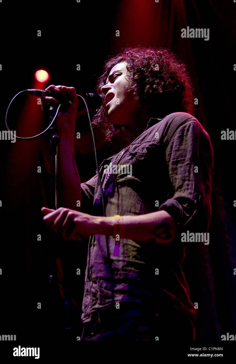 Alex Vargas of Vagabond support McFly at the Liverpool Echo Arena as ...