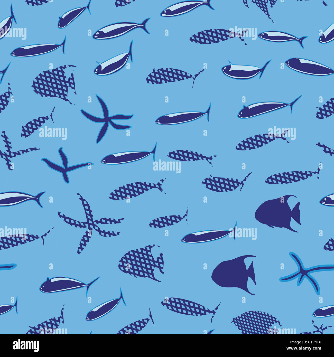 Repeating pattern fish hi-res stock photography and images - Alamy