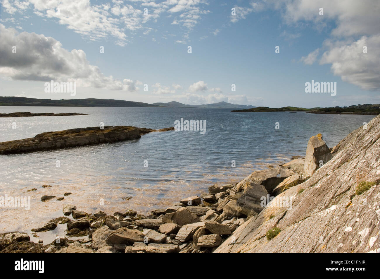 Republic of Ireland, County Cork, lake from rocky shoreline Stock Photo ...