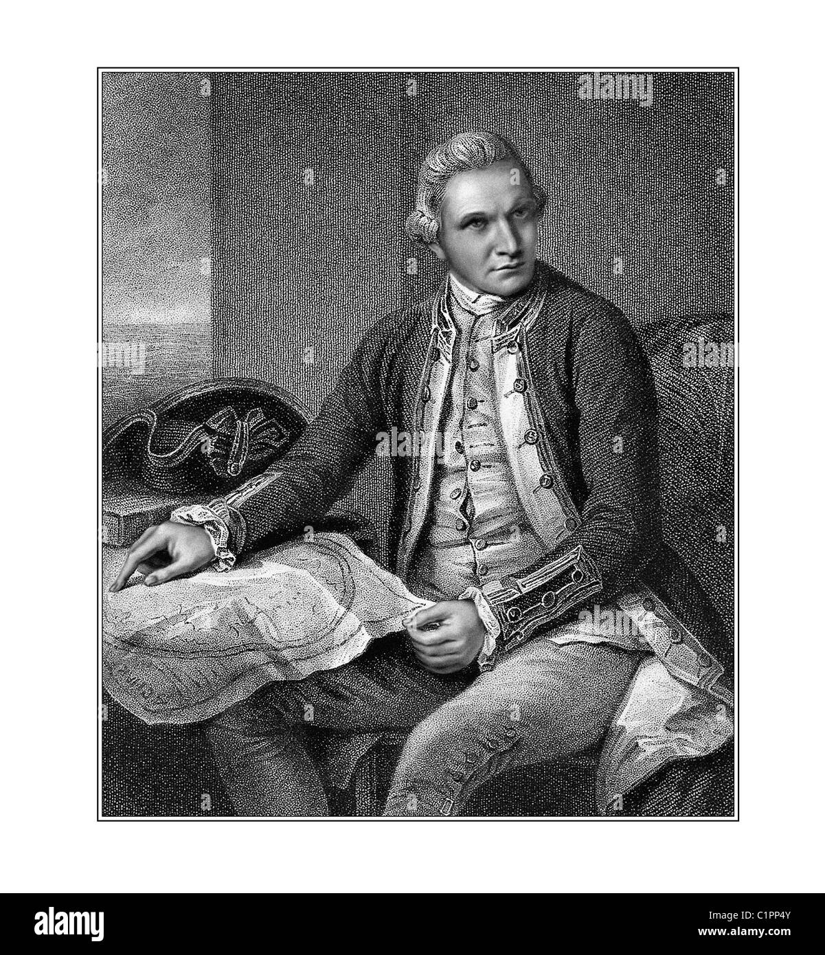 James cook 1728 1779 english navigator Black and White Stock Photos ...