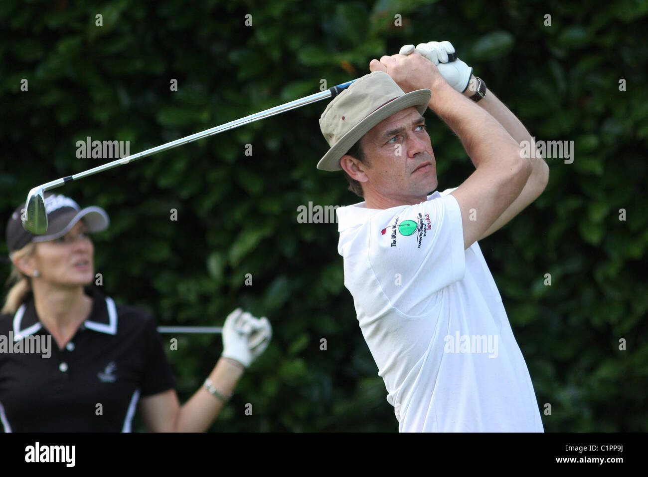 Gabby Logan and Dougray Scott The Mini Master in aid of Leuka hosted by ...