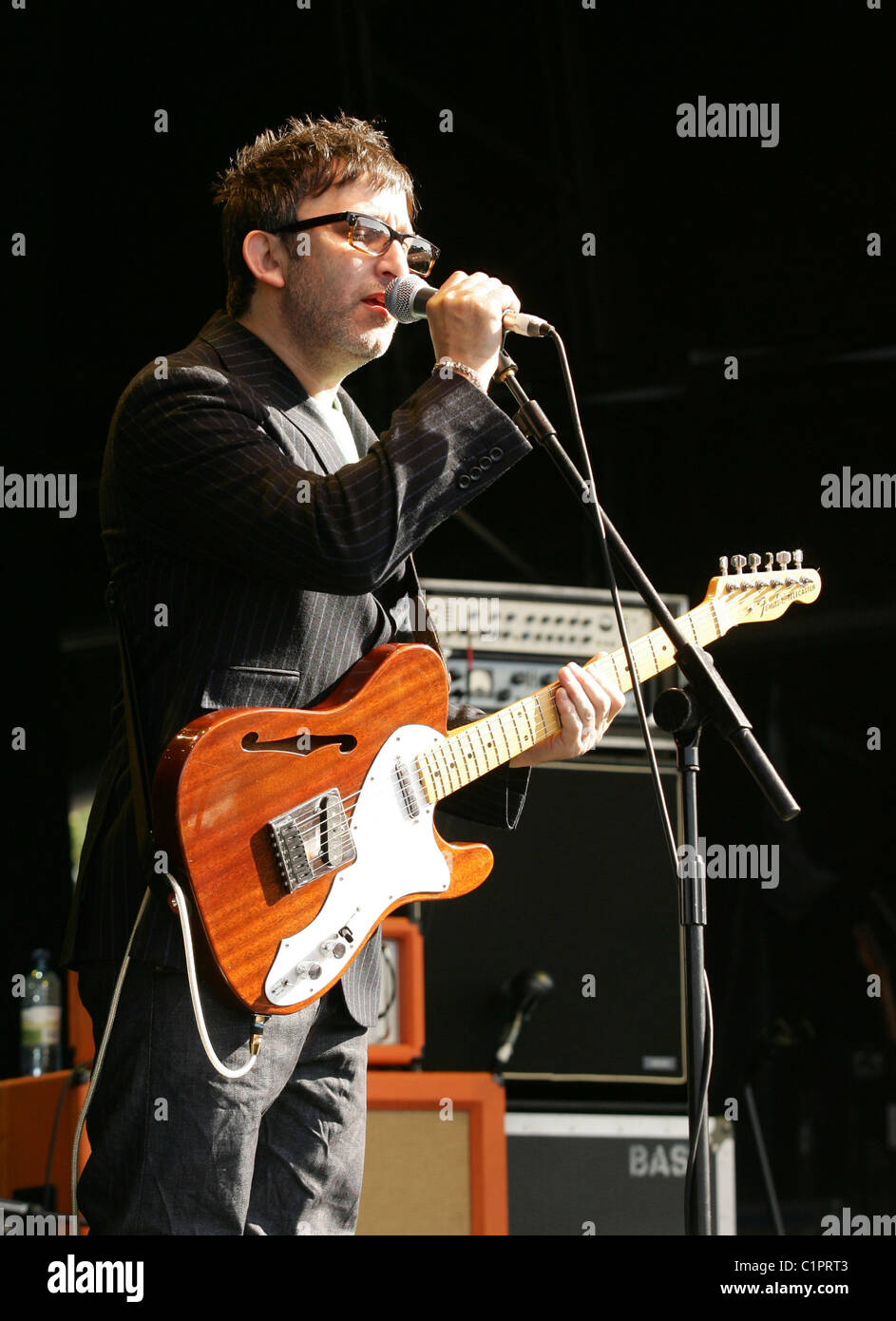 Ian Broudie of The Lightning Seeds performing live at the Cornbury ...