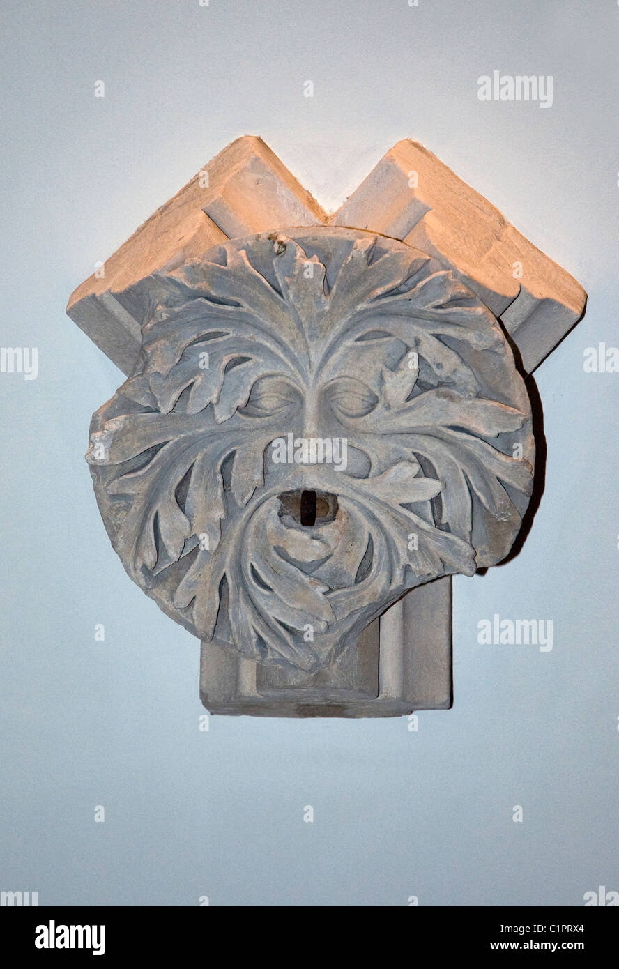 preserved stonework green man, ceiling, louvre, paris, france Stock ...