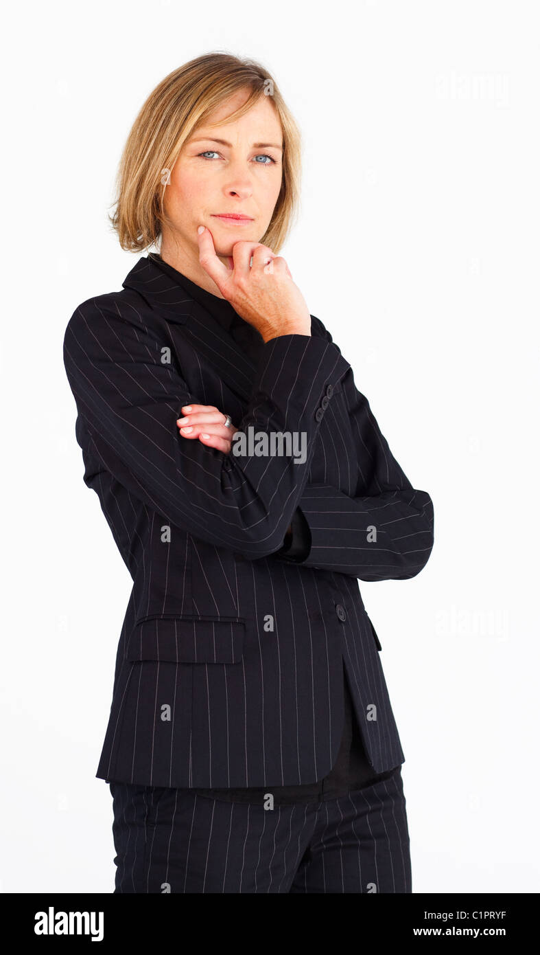 Female businessmanager smiling at the camera Stock Photo - Alamy