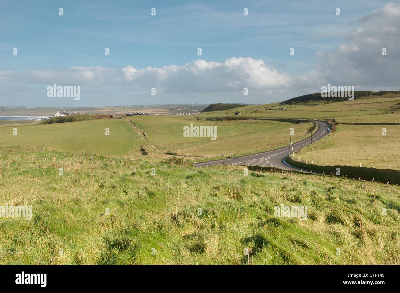 Northern Ireland, road through countryside Stock Photo - Alamy
