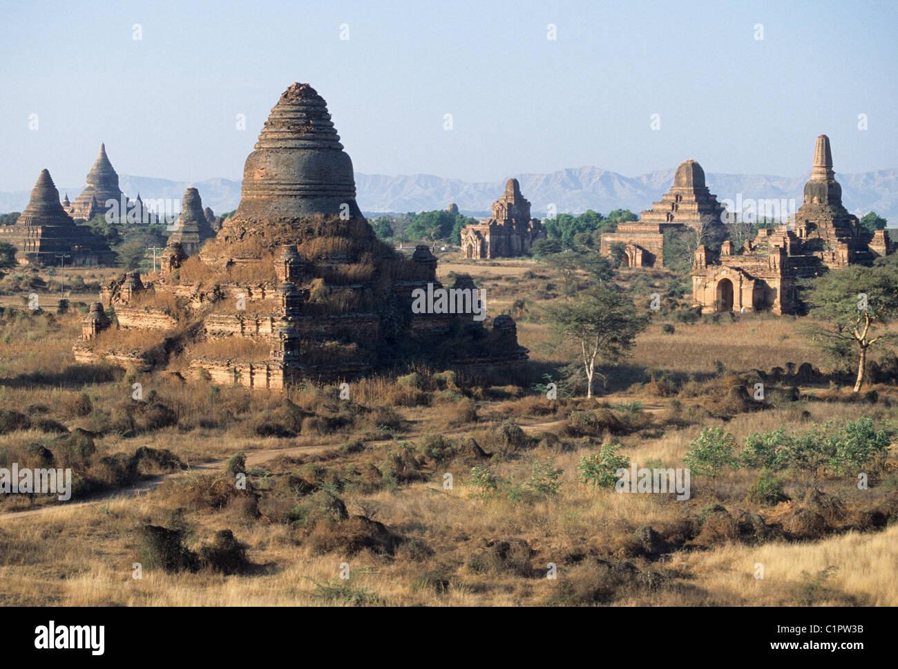 Elk130-2439 Myanmar (Burma), Bagan (Pagan), view of ruins 11th-13th c ...