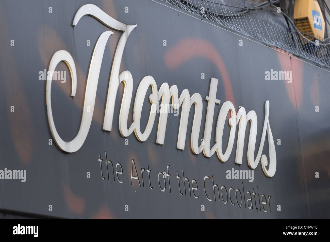 thorntons shop sign Stock Photo - Alamy