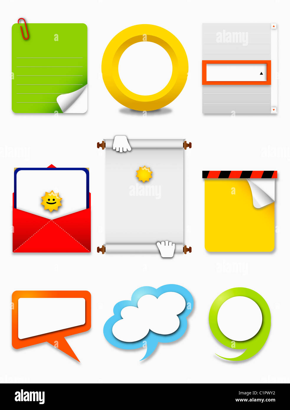 various types of widget icons Stock Photo - Alamy