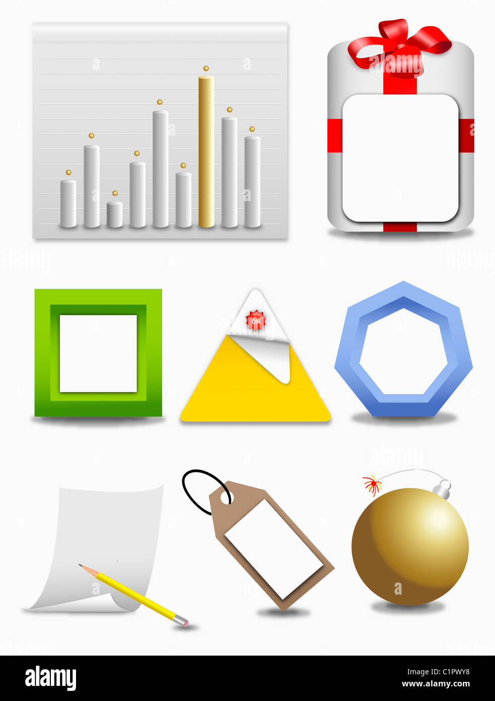 various types of widget icons Stock Photo - Alamy
